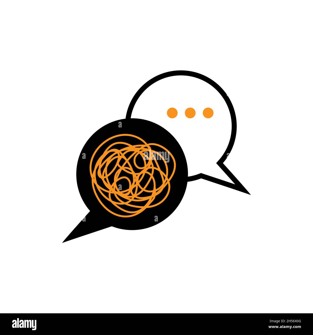 Two logo comments. Message icon. Communication symbol. Explanation ...