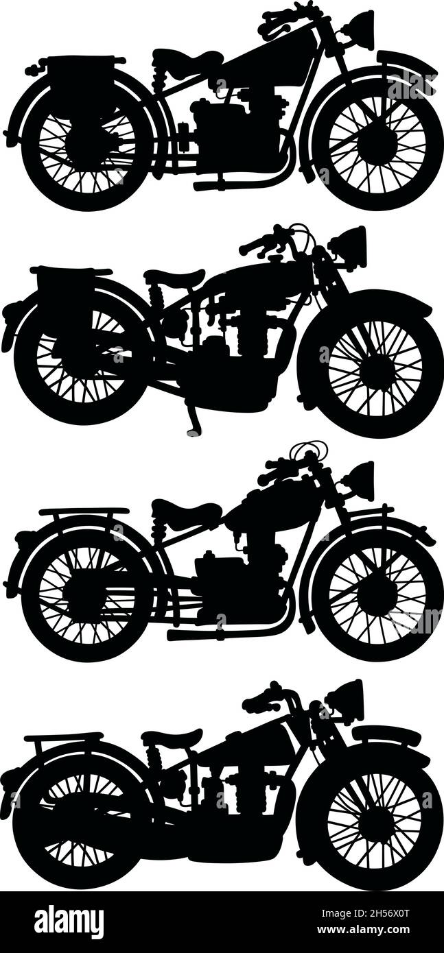 Hand drawing of four vintage motorcycles Stock Vector Image & Art - Alamy
