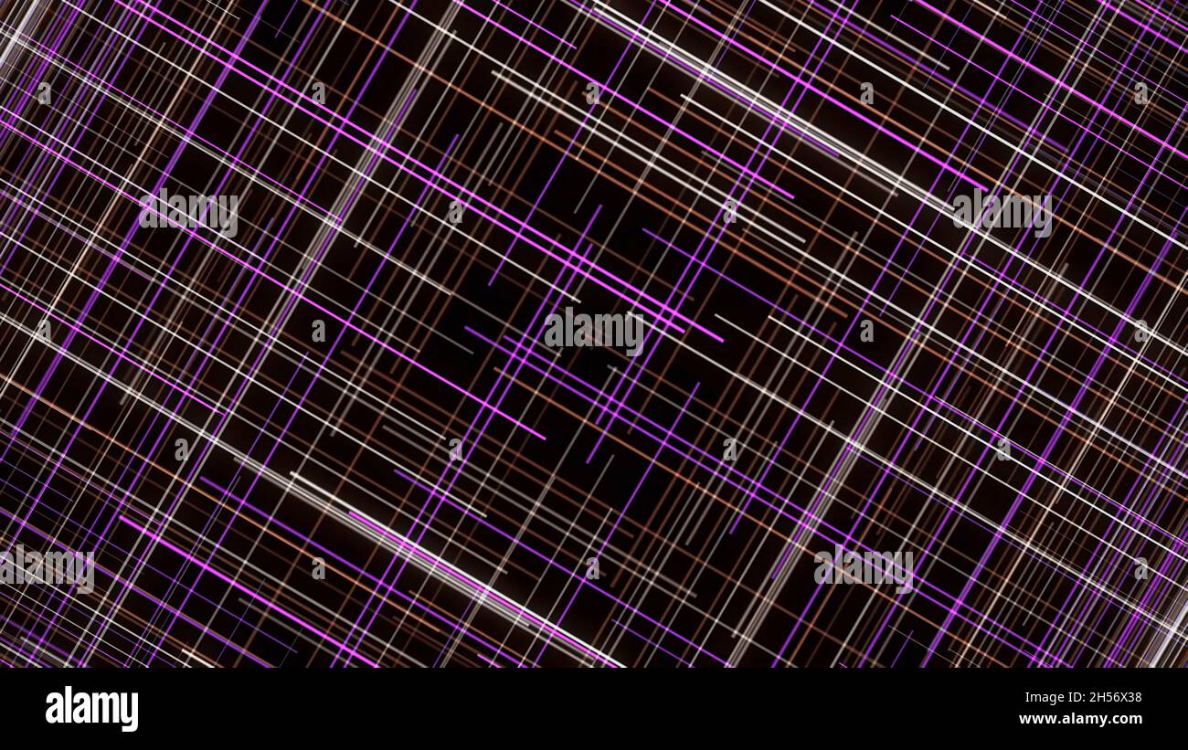 Hypnotic neon grid on black background. Animation. Animated background of intersecting neon ...