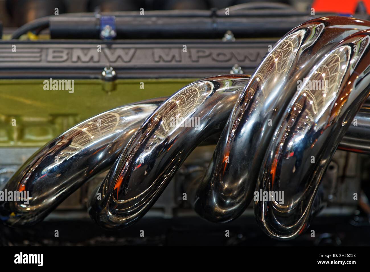 LYON, FRANCE, November 5, 2021 : Formula 2 BMW motor. Salon Epoq'Auto ...