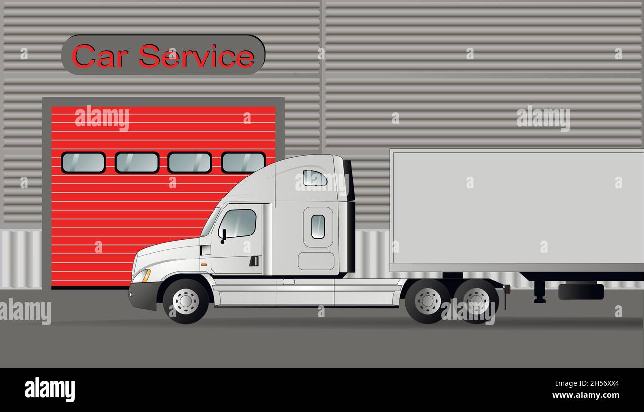 Car service for trucks. Repair and maintenance of road trains. Flat ...