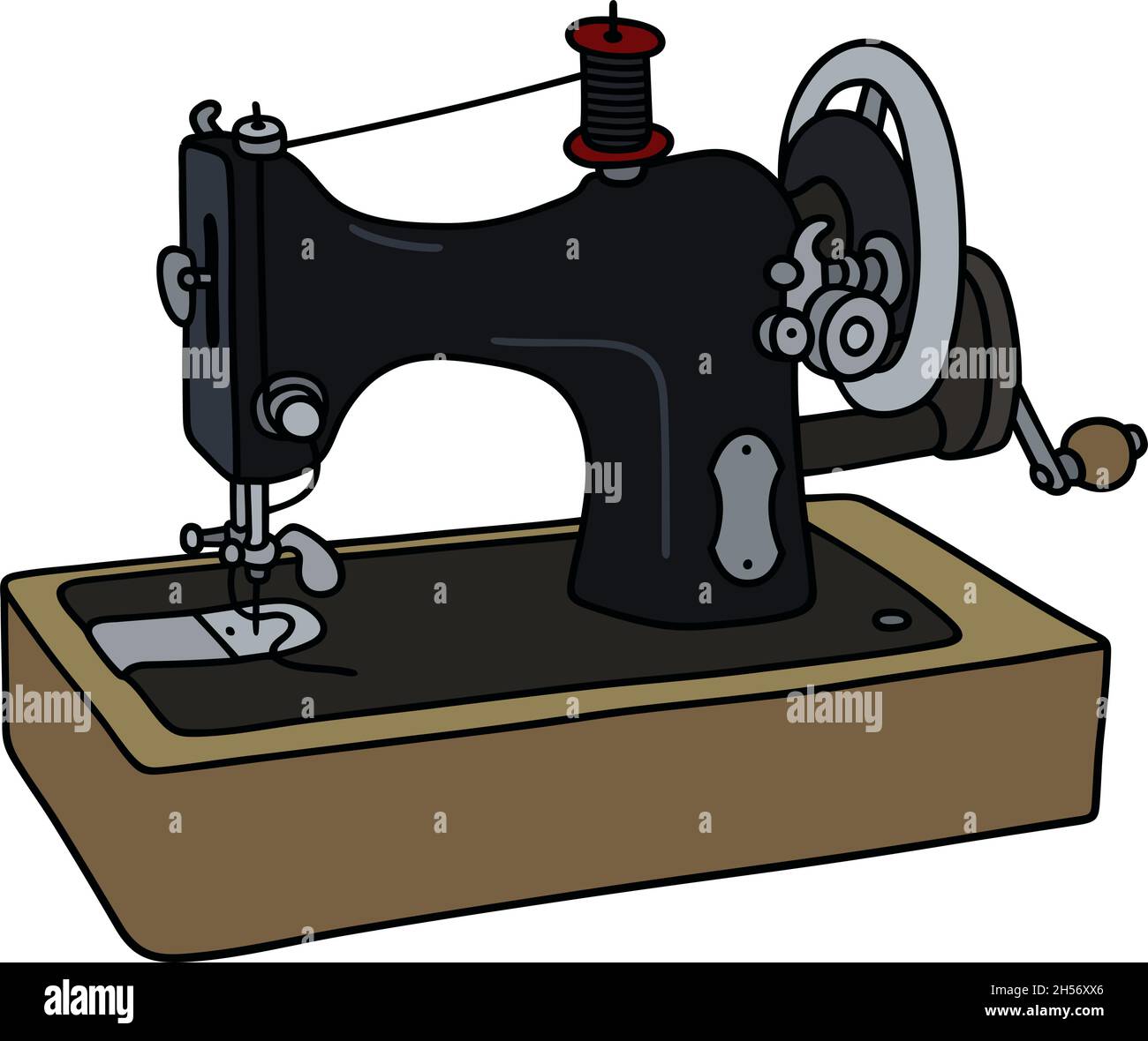 Sewing Machine Drawing With Labels