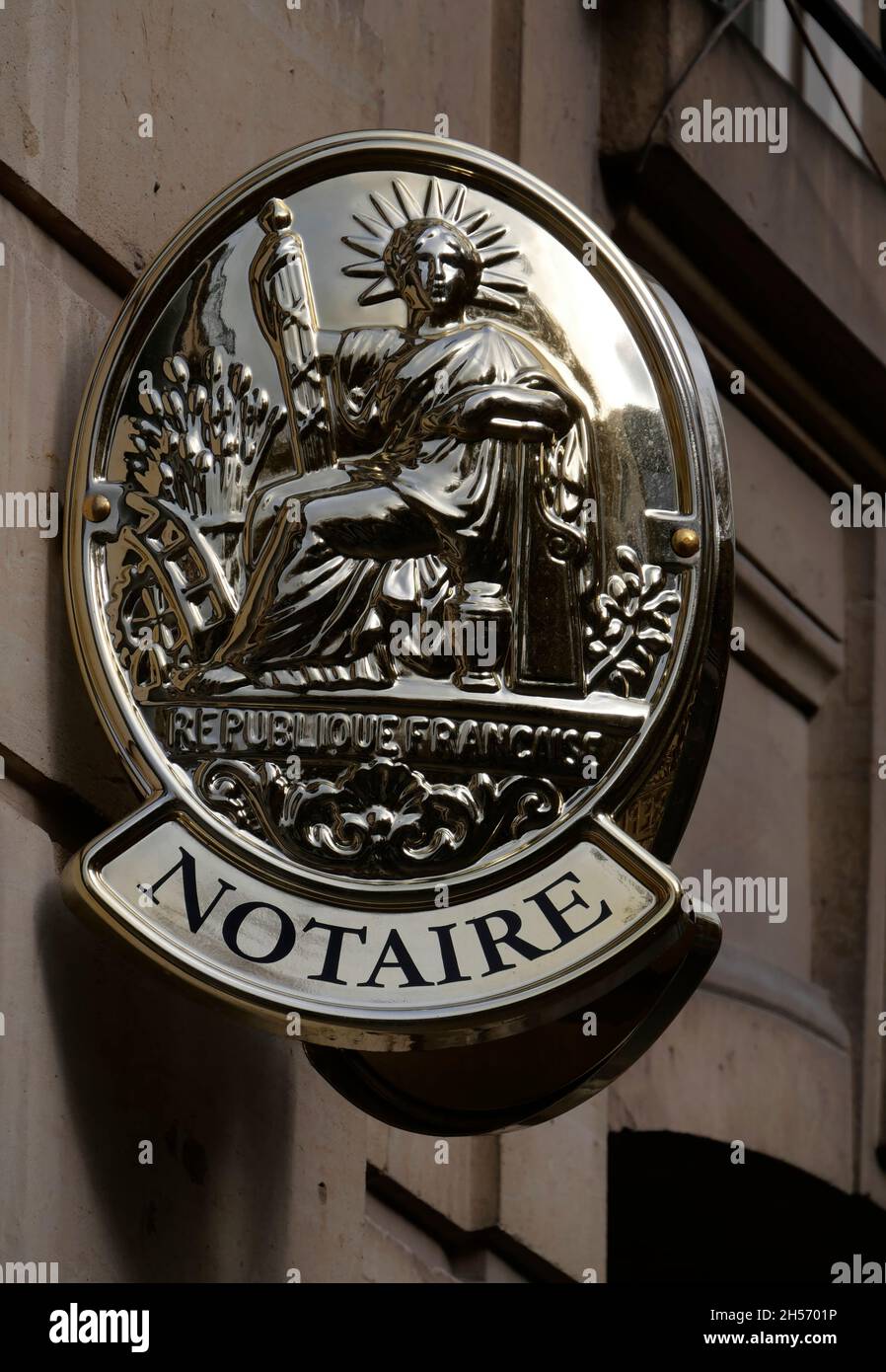 official Notaire symbol outside notaires office, Reims,France,Europe Stock Photo - Alamy