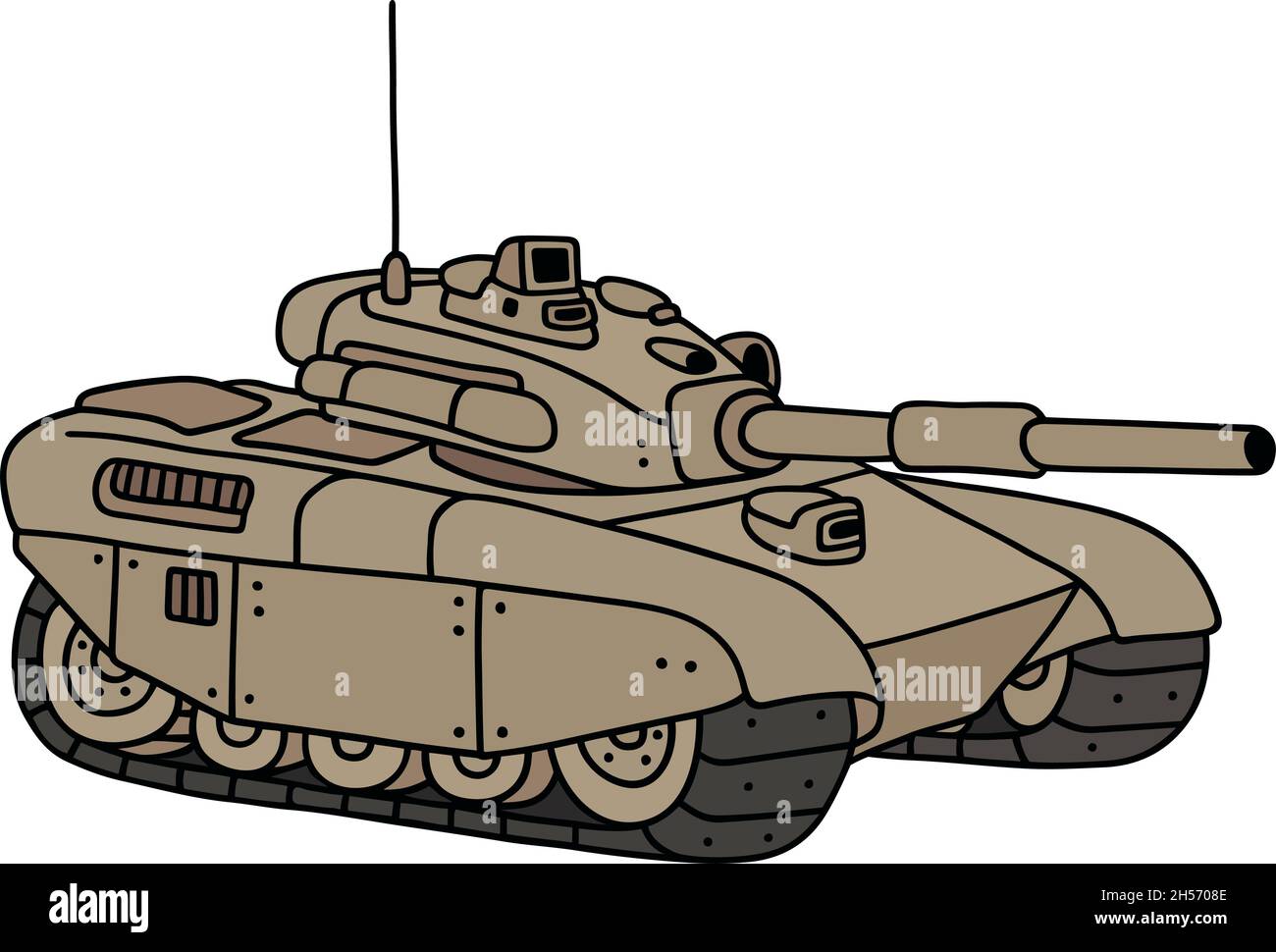 Hand drawing of a funny sand heavy tank Stock Vector Image & Art - Alamy