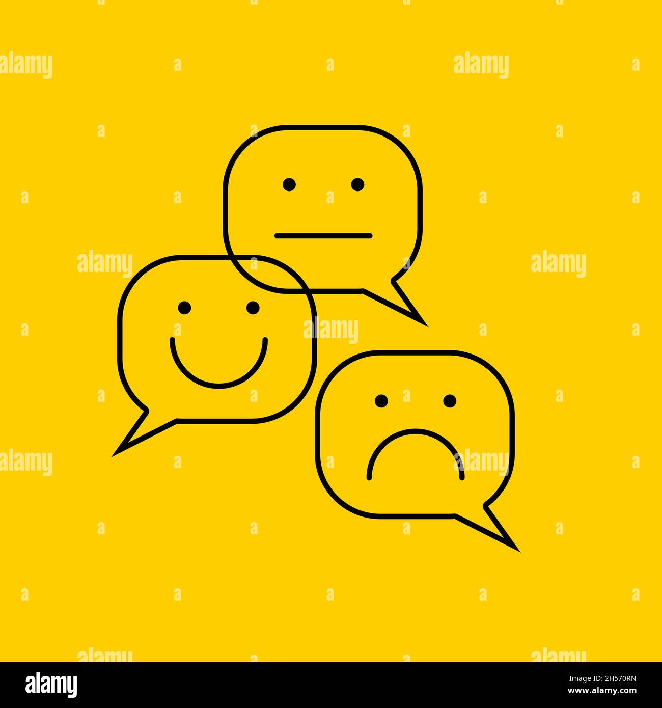 Comment logo. Review icon. Opinion symbol. Communication abstract sign ...