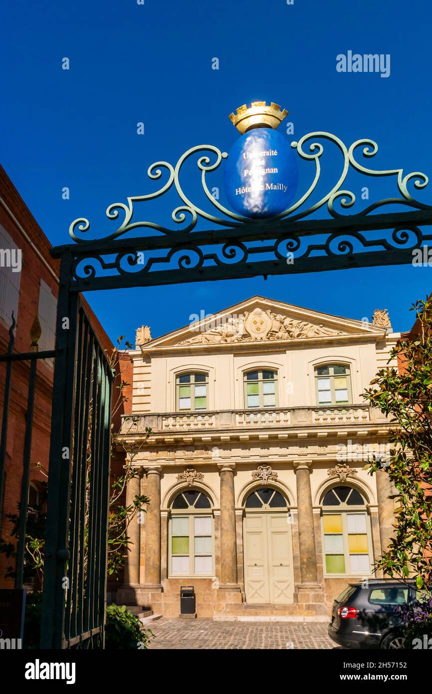 Perpignan, France, Historic Monument University Building Front with ...