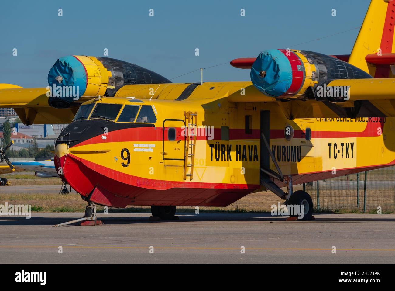 Ankara, Turkey - October 7 2021: Turkish fire fighting plane CL-215 ...