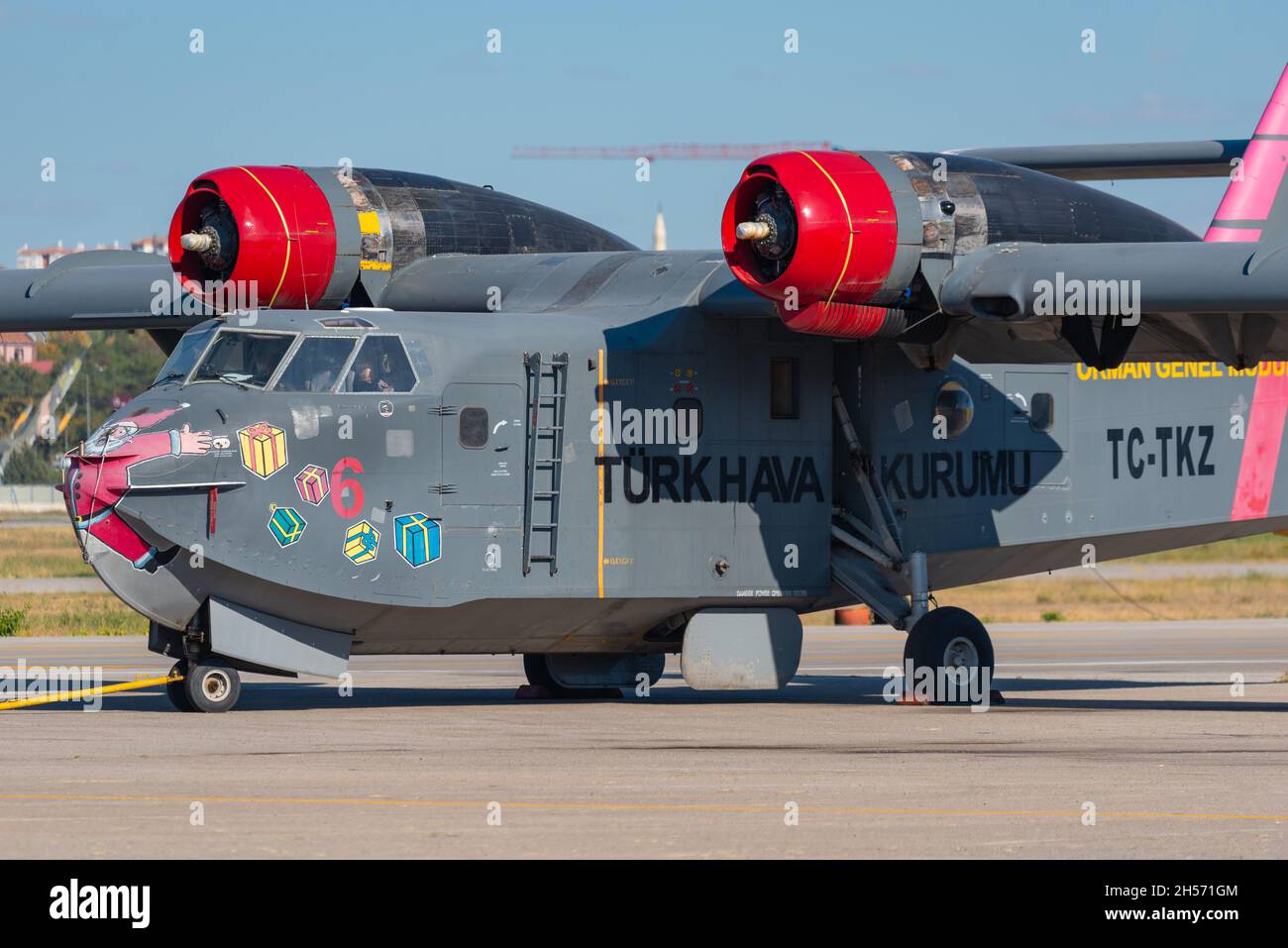 Ankara, Turkey - October 7 2021: Turkish fire fighting plane CL-215 ...
