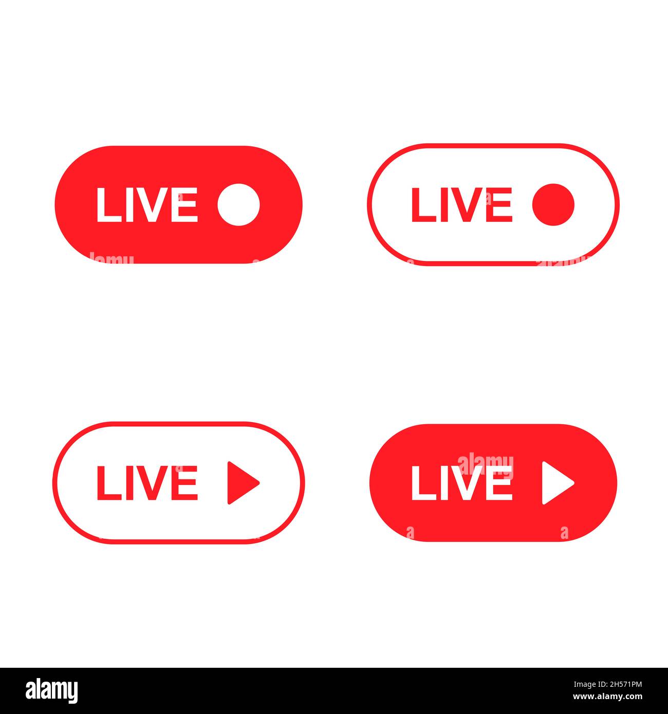 Set of live streaming icon. Collection of modern air vector button ...