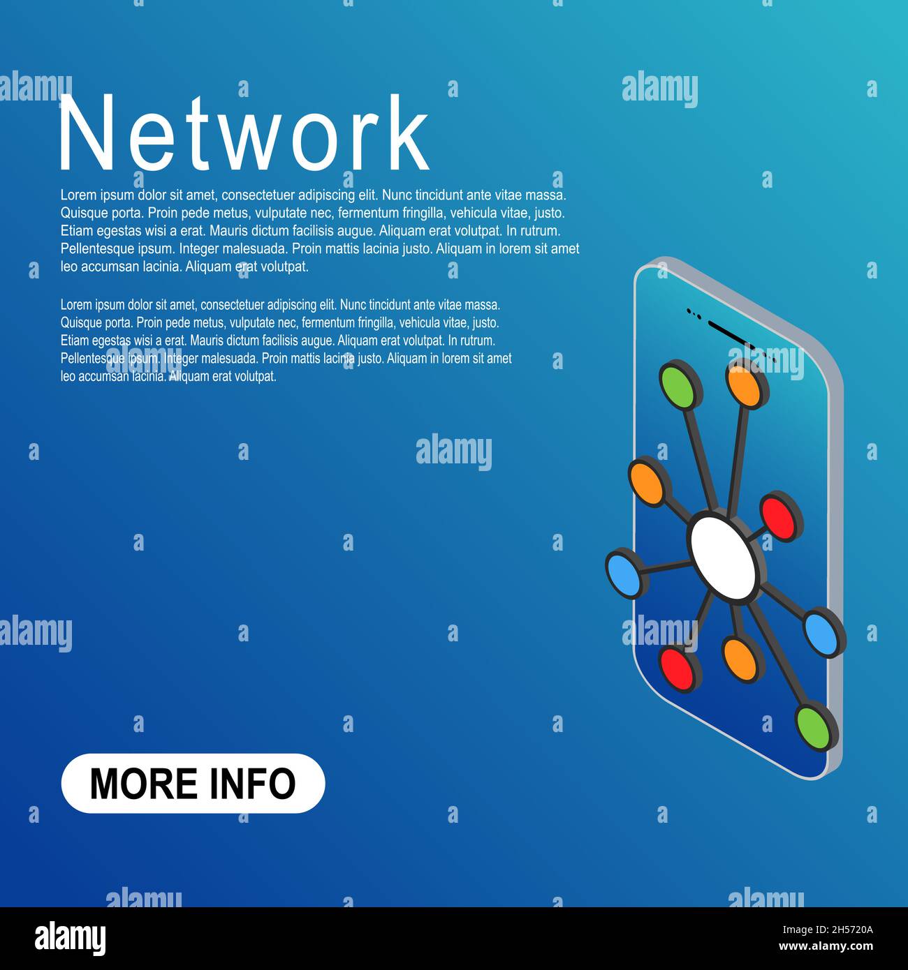 Hub isometric network icon, connect structure vector symbol isolated on ...