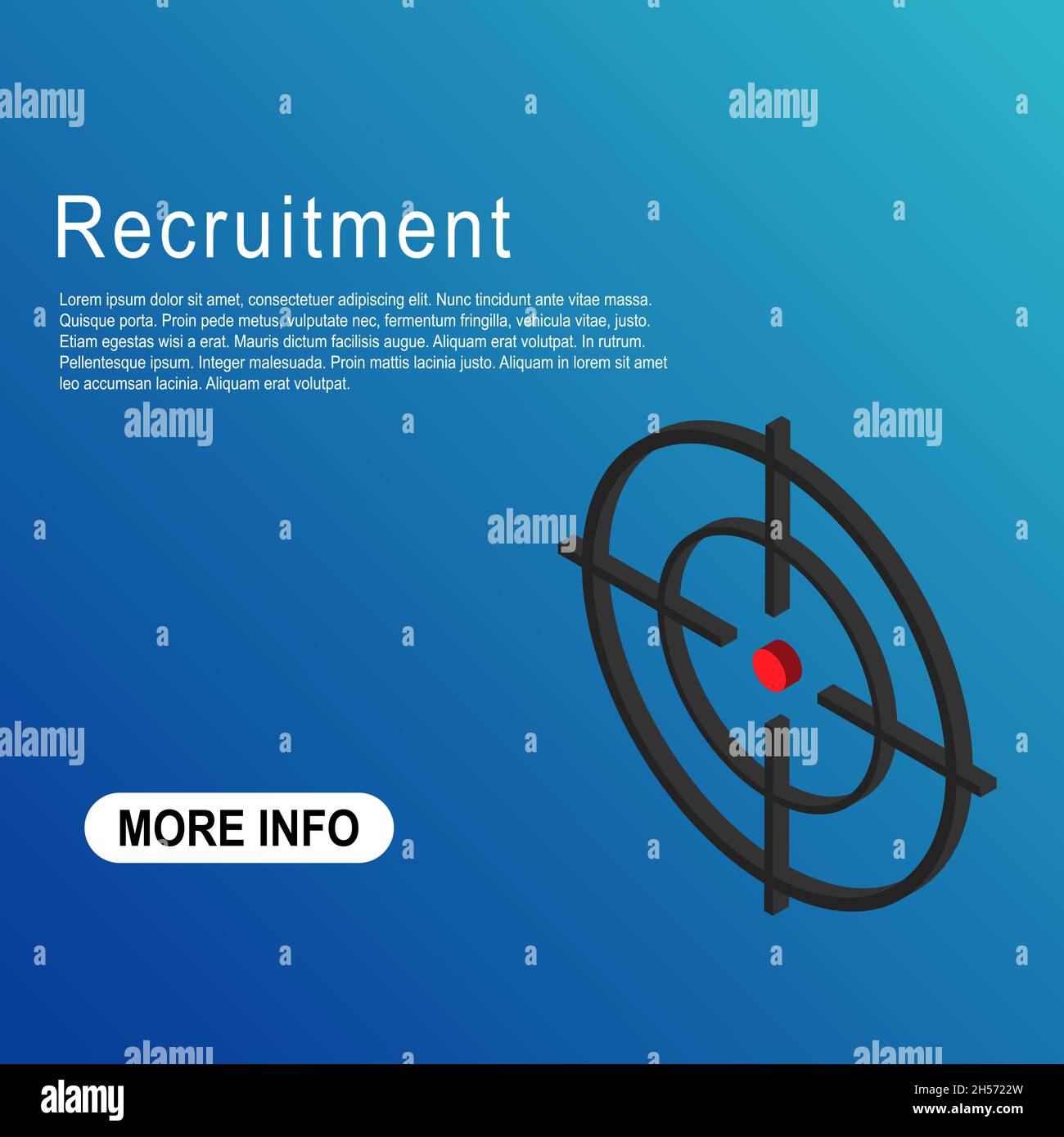 Recruitment template vector icon isometric. Modern target illustration ...