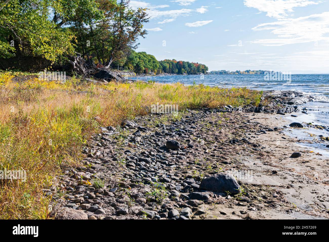 along the shore of lake champlain at alburgh dunes state park in ...