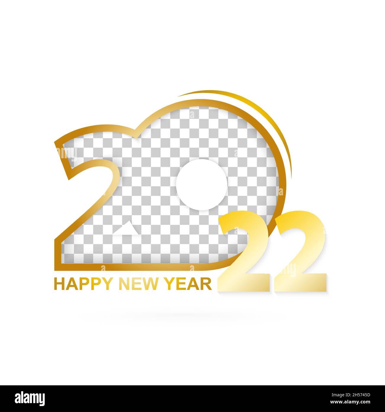 Year 2022 icon with place for your image. New Year vector emblem for ...