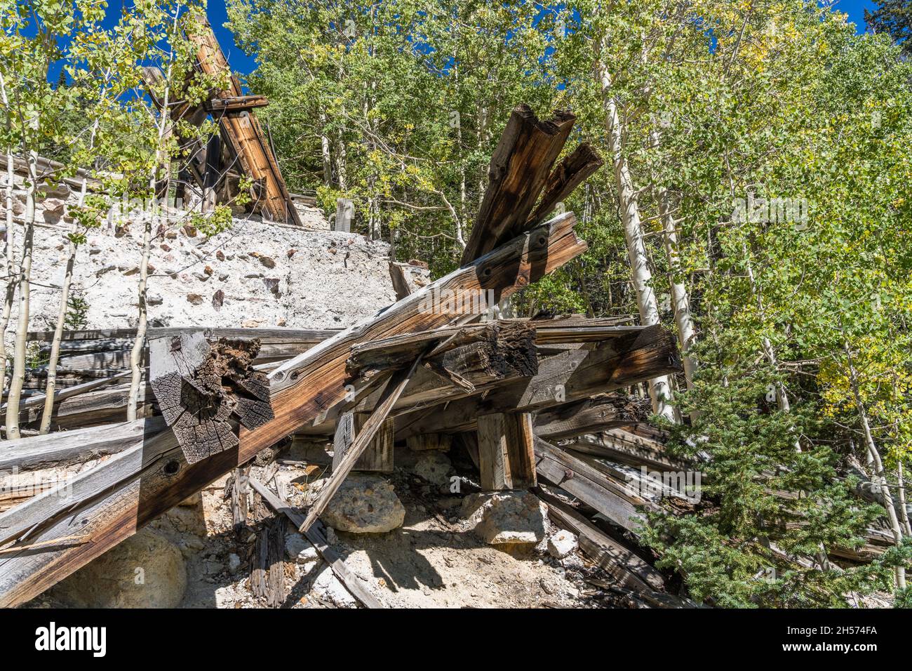 The ruins of stamp mill for an alunite mine from the early 1900's in ...