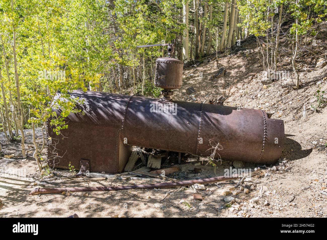 The ruins of stamp mill for an alunite mine from the early 1900's in ...