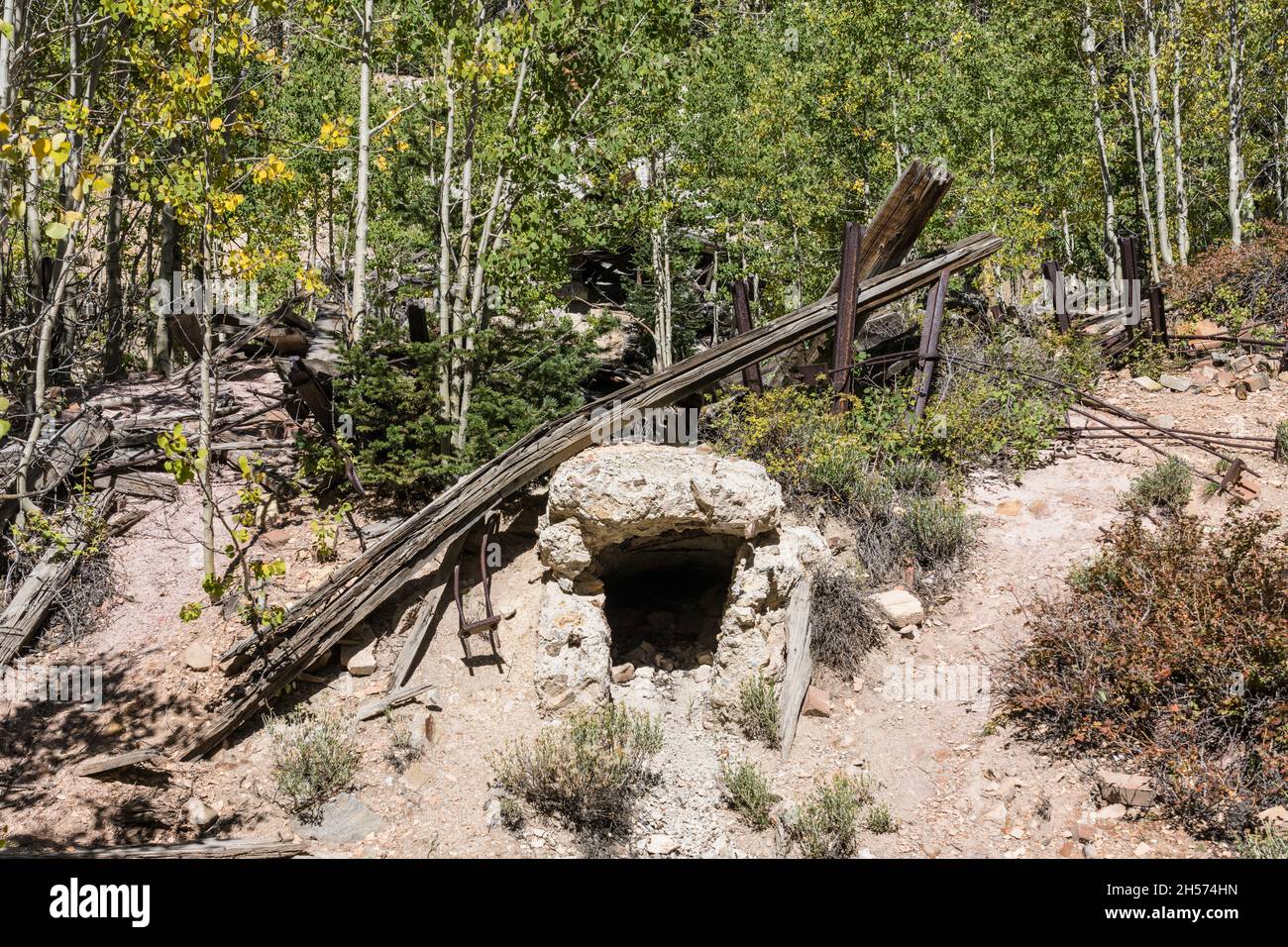 The ruins of stamp mill for an alunite mine from the early 1900's in ...