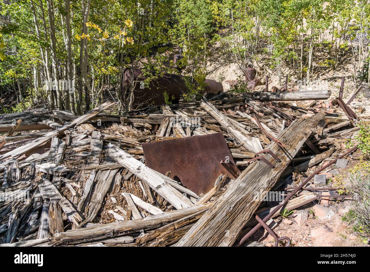 The ruins of stamp mill for an alunite mine from the early 1900's in ...