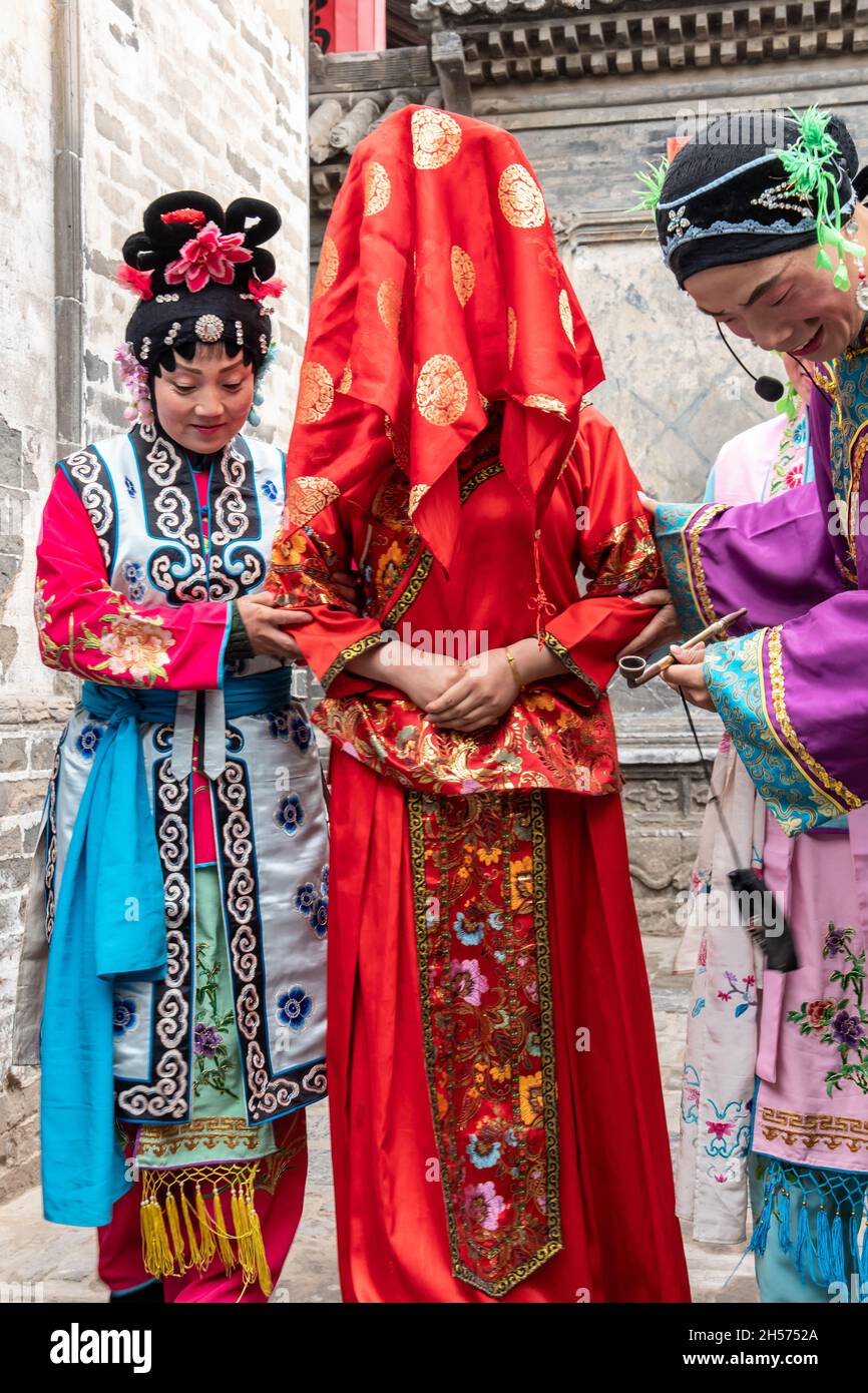 The 14th century Dangjia Village in Shaanxi Province performs a re ...