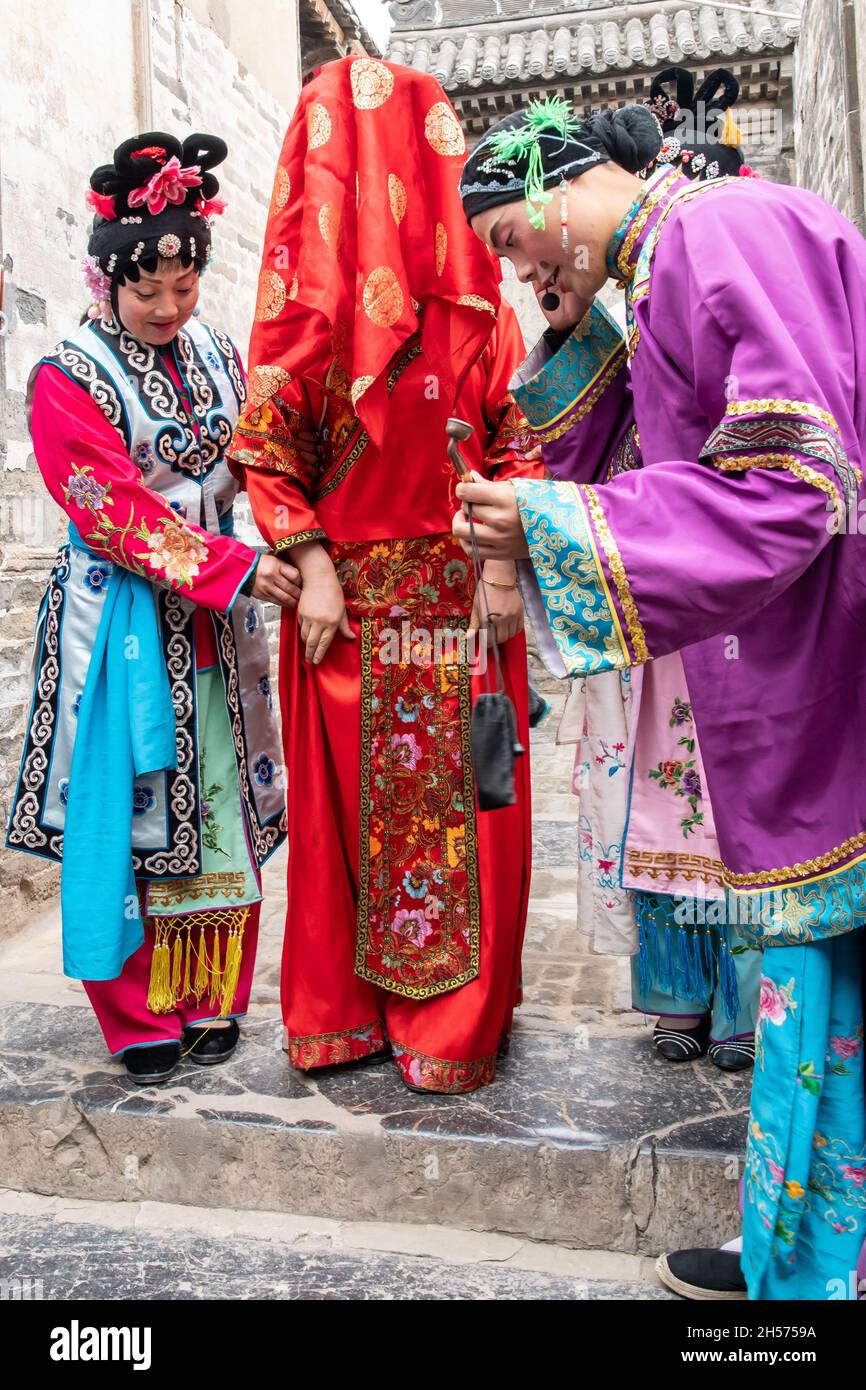 The 14th century Dangjia Village in Shaanxi Province performs a re ...