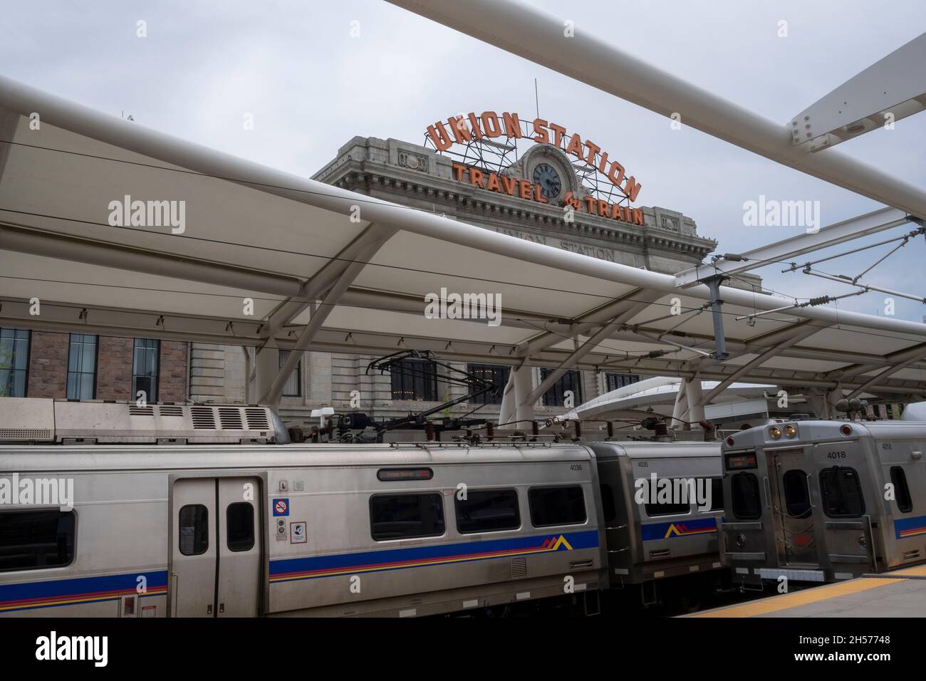 Union Train Station Exterior, Denver, Colorado, USA. July 9, 2021 Stock ...
