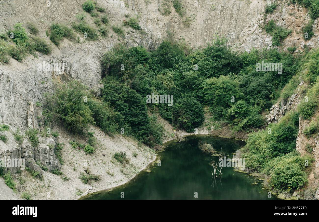lake inside of a former sandstone quarry in Kielce Stock Photo - Alamy