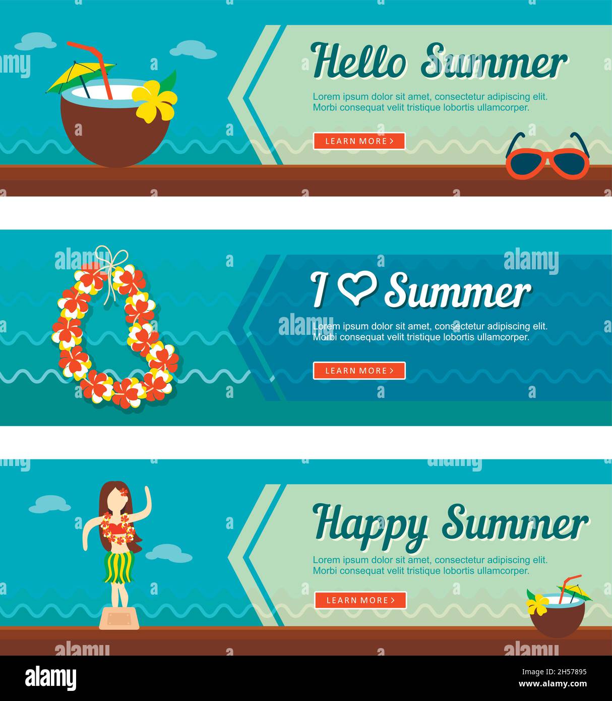 Travel and vacation vector banners. Summertime. Holiday Stock Vector ...