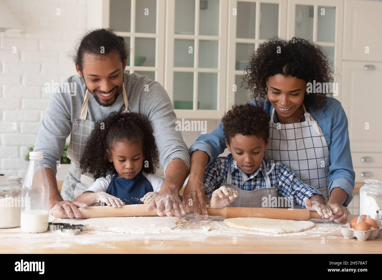 Kids kitchen flour mess hi-res stock photography and images - Alamy