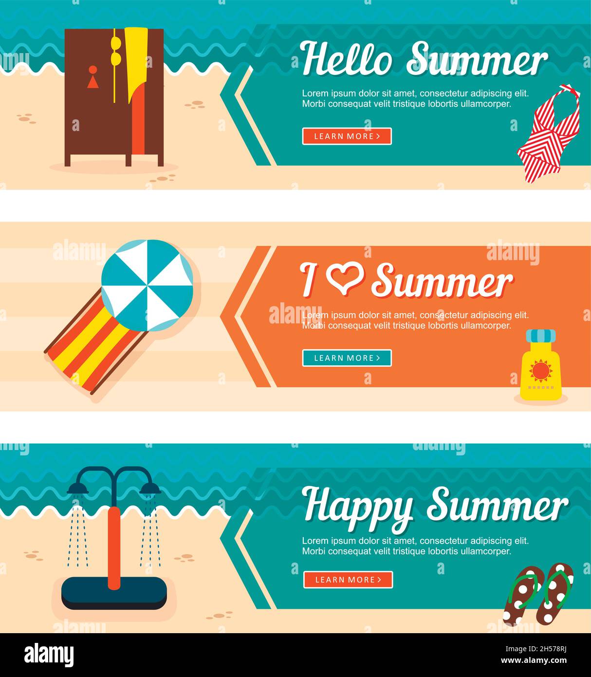 Travel and vacation vector banners. Summertime. Holiday Stock Vector ...