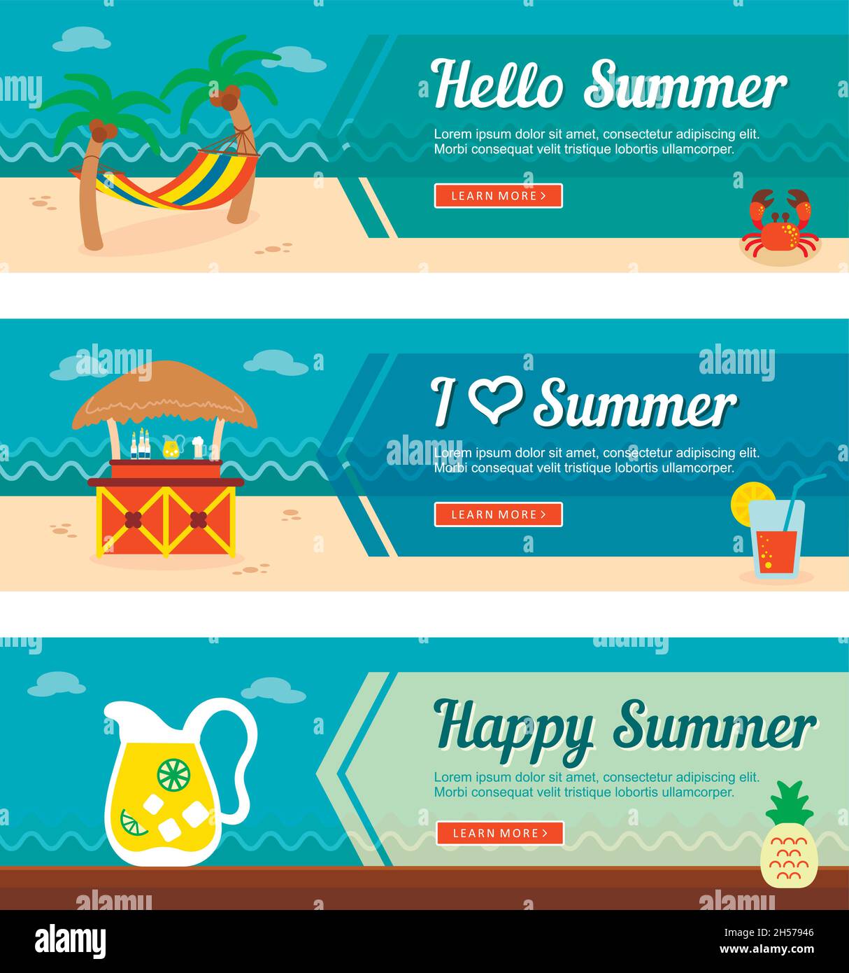 Travel and vacation vector banners. Summertime. Holiday Stock Vector ...