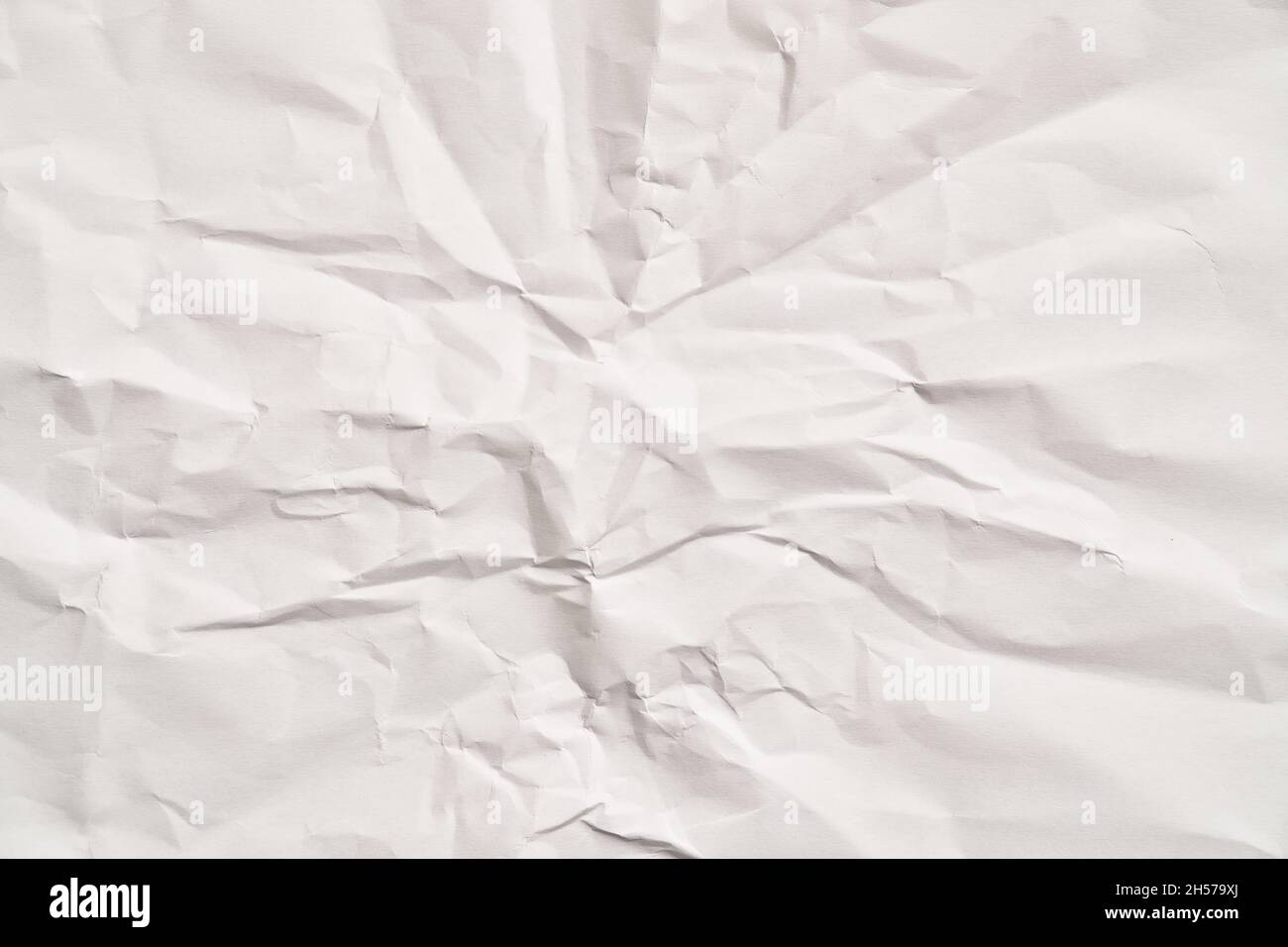 White crumpled paper texture with wrinkles. Damaged and torn sheet ...