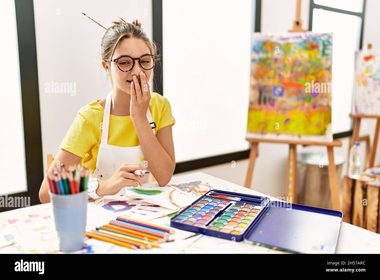 Embarrassed teen girl student hi-res stock photography and images - Alamy
