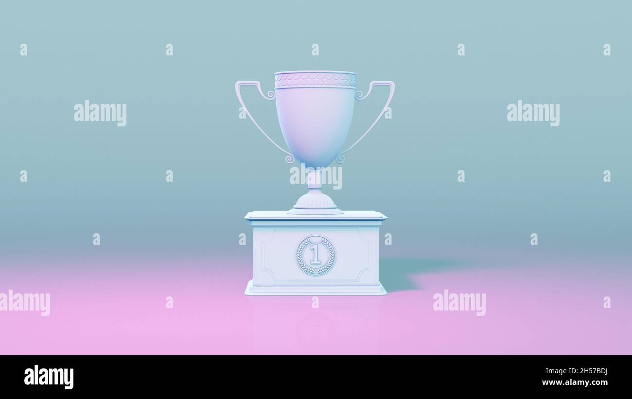 colorful trophy goblet on pedestal - tournament sign - object 3D ...