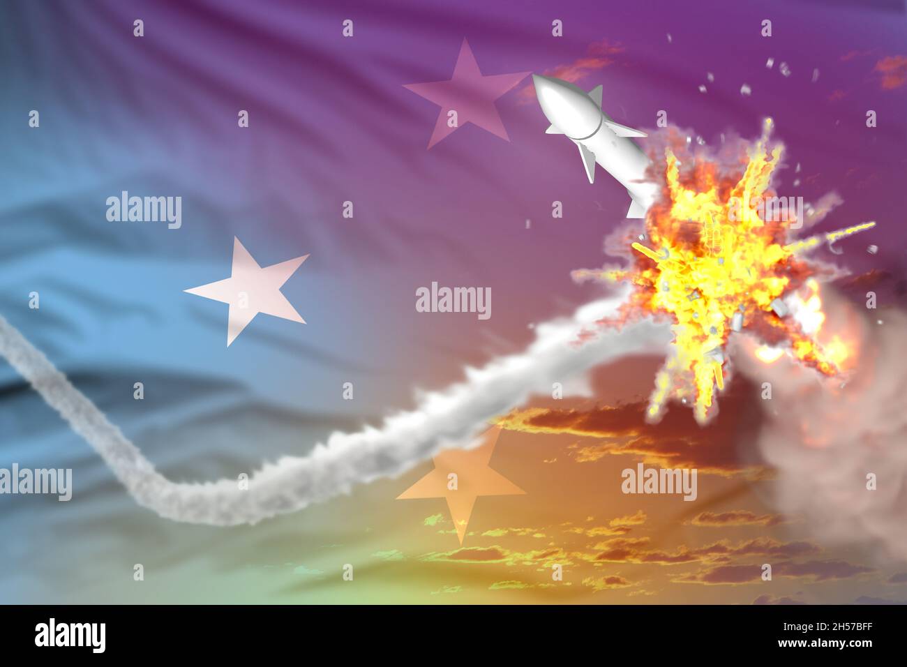 Strategic rocket destroyed in air, Micronesia supersonic warhead ...