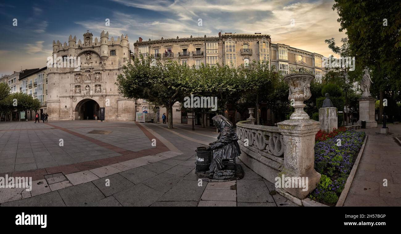Panoramic view of the Puerta de Santa María, seen from the Puente de ...