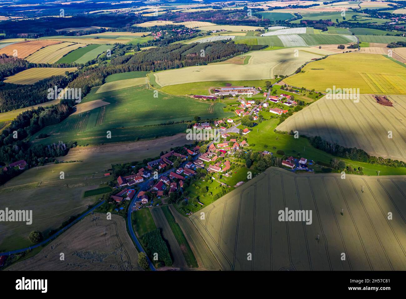 Czech Village Otrocice from above | Luftbilder von Otrocice Stock Photo ...