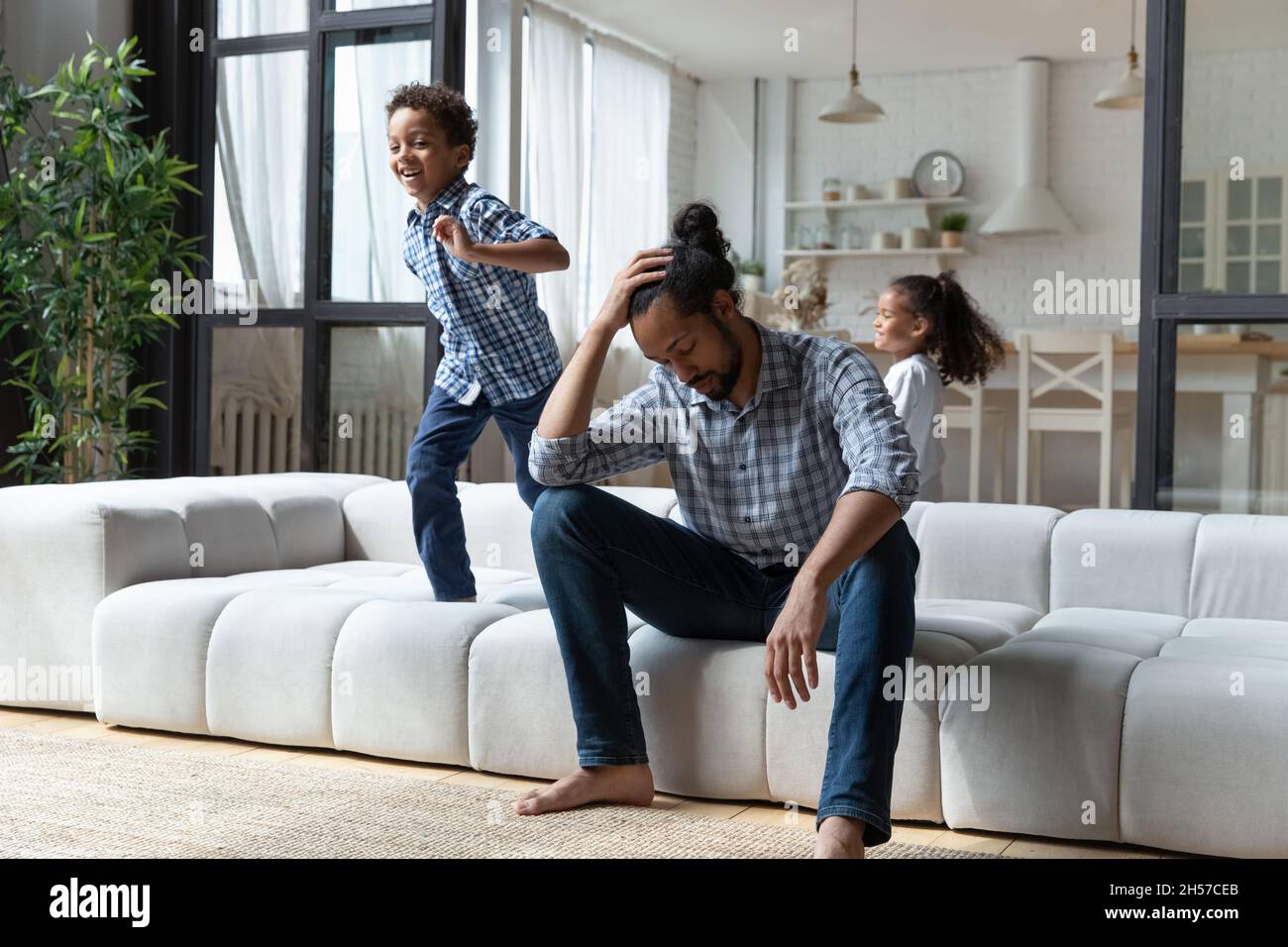 Boy shouting dad hi-res stock photography and images - Alamy