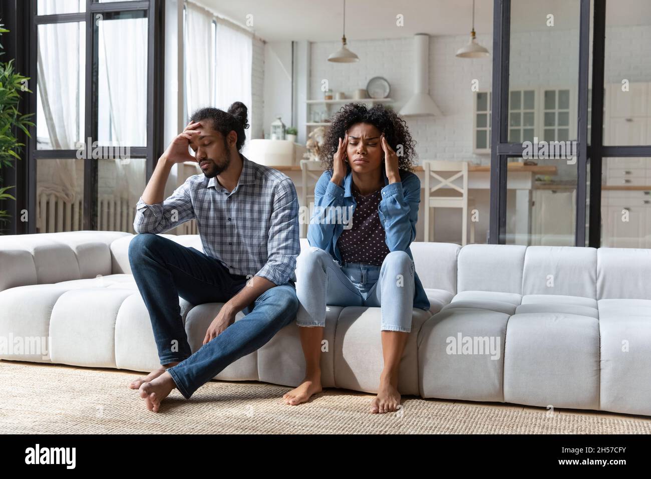 Upset angry millennial Black couple tired of conflict Stock Photo - Alamy