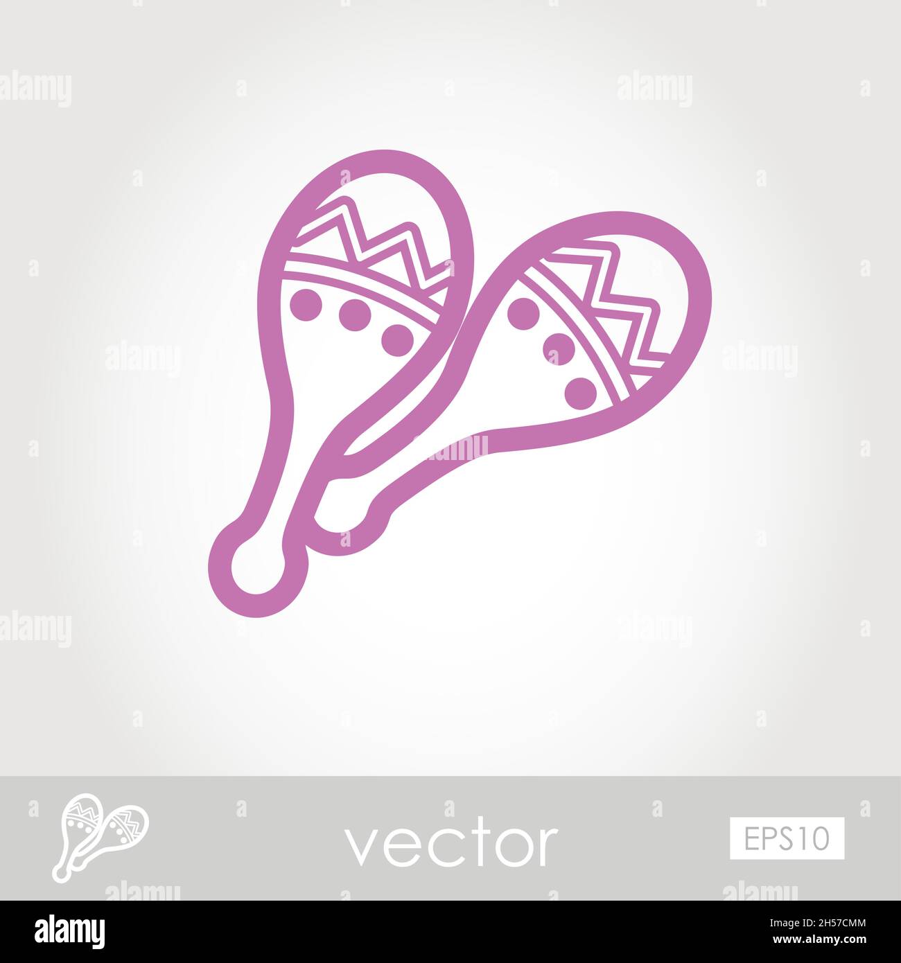 Maracas outline vector icon. Beach. Summer. Summertime. Vacation, eps ...