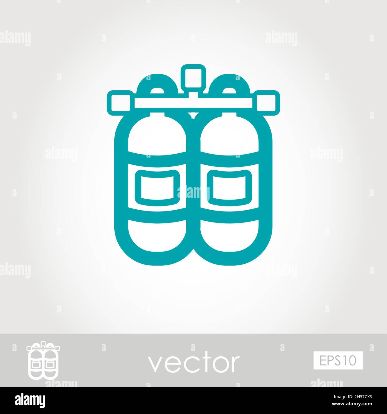 Oxygen tank outline vector icon. Beach. Summer. Summertime. Vacation ...