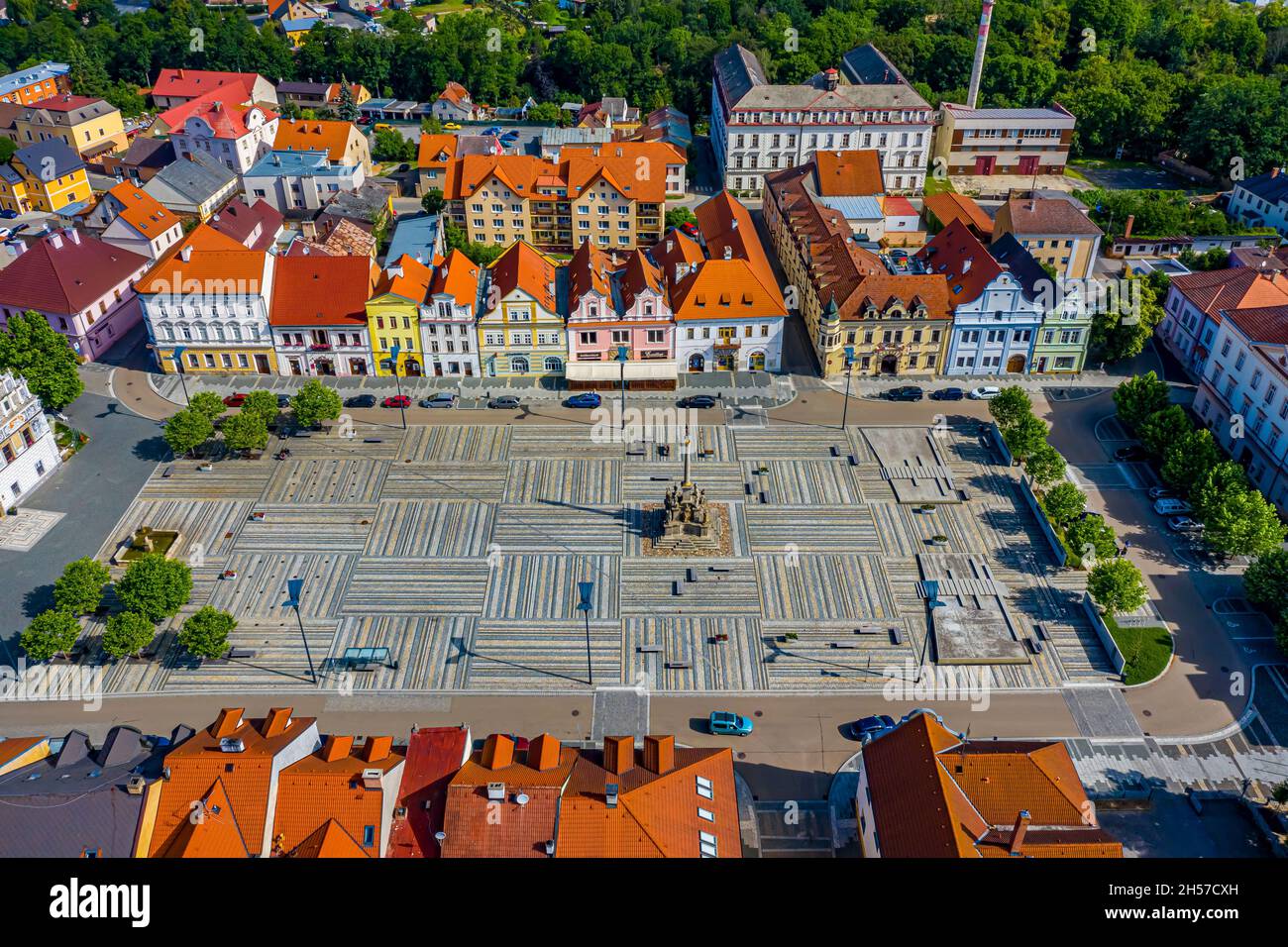 Stribro in Czech from above | Luftbilder von Stribro Stock Photo - Alamy