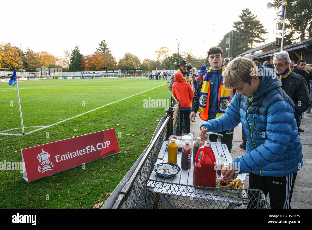 General view inside the ground before the Emirates FA Cup first round ...