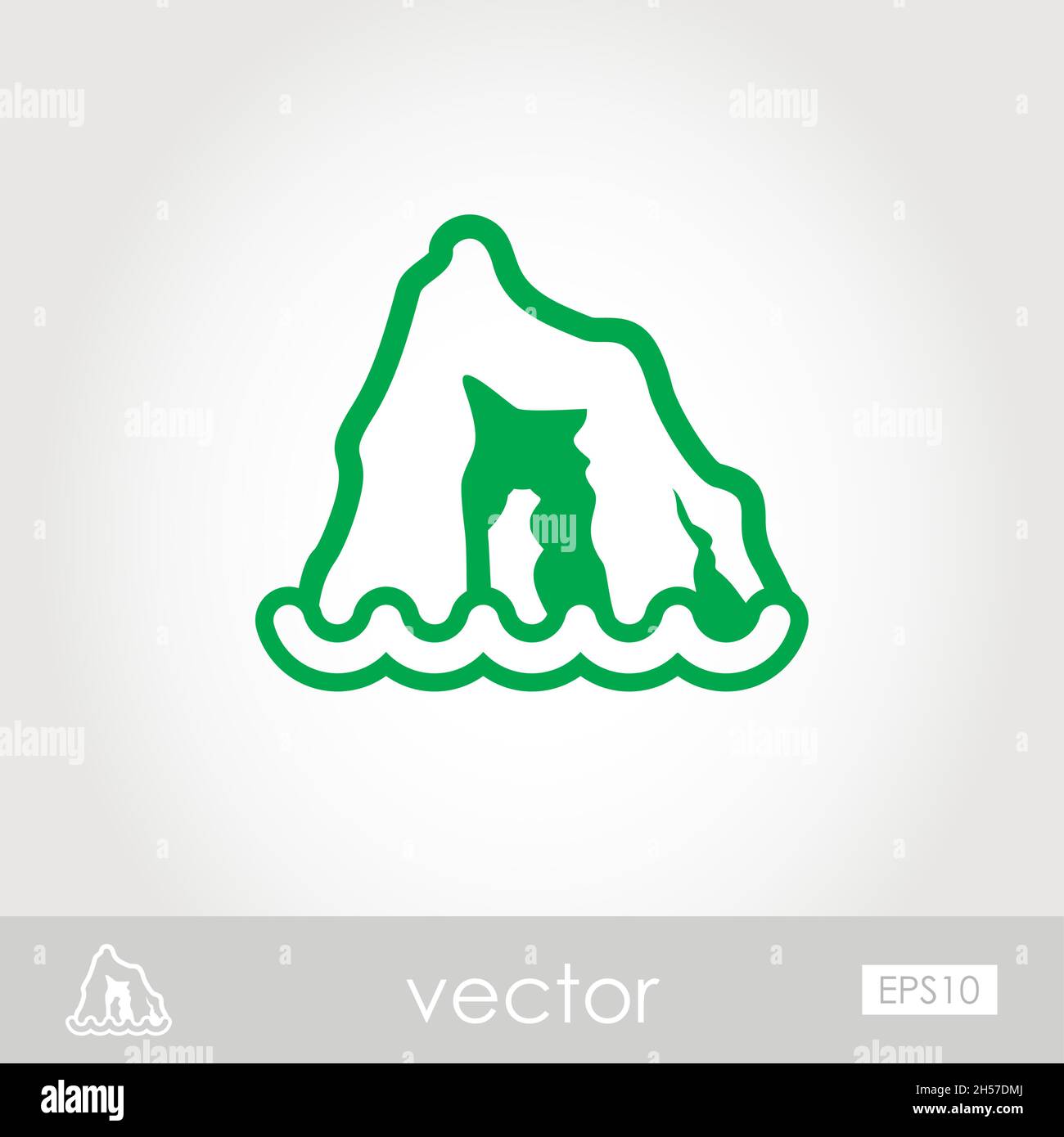 Rocks in the sea outline vector icon. Travel. Summer. Summertime ...