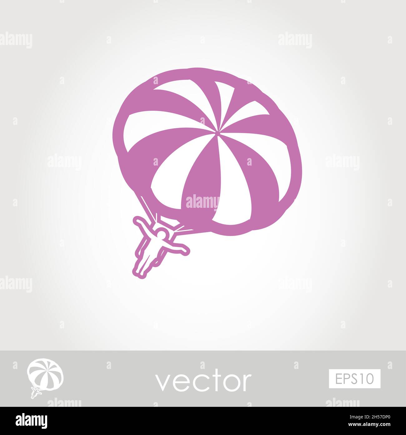 Parasailing. Summer kiting activity outline vector icon. Beach. Summer ...