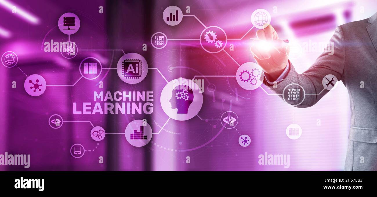 Machine Learning Modern Computer Technologies concept. Artificial ...