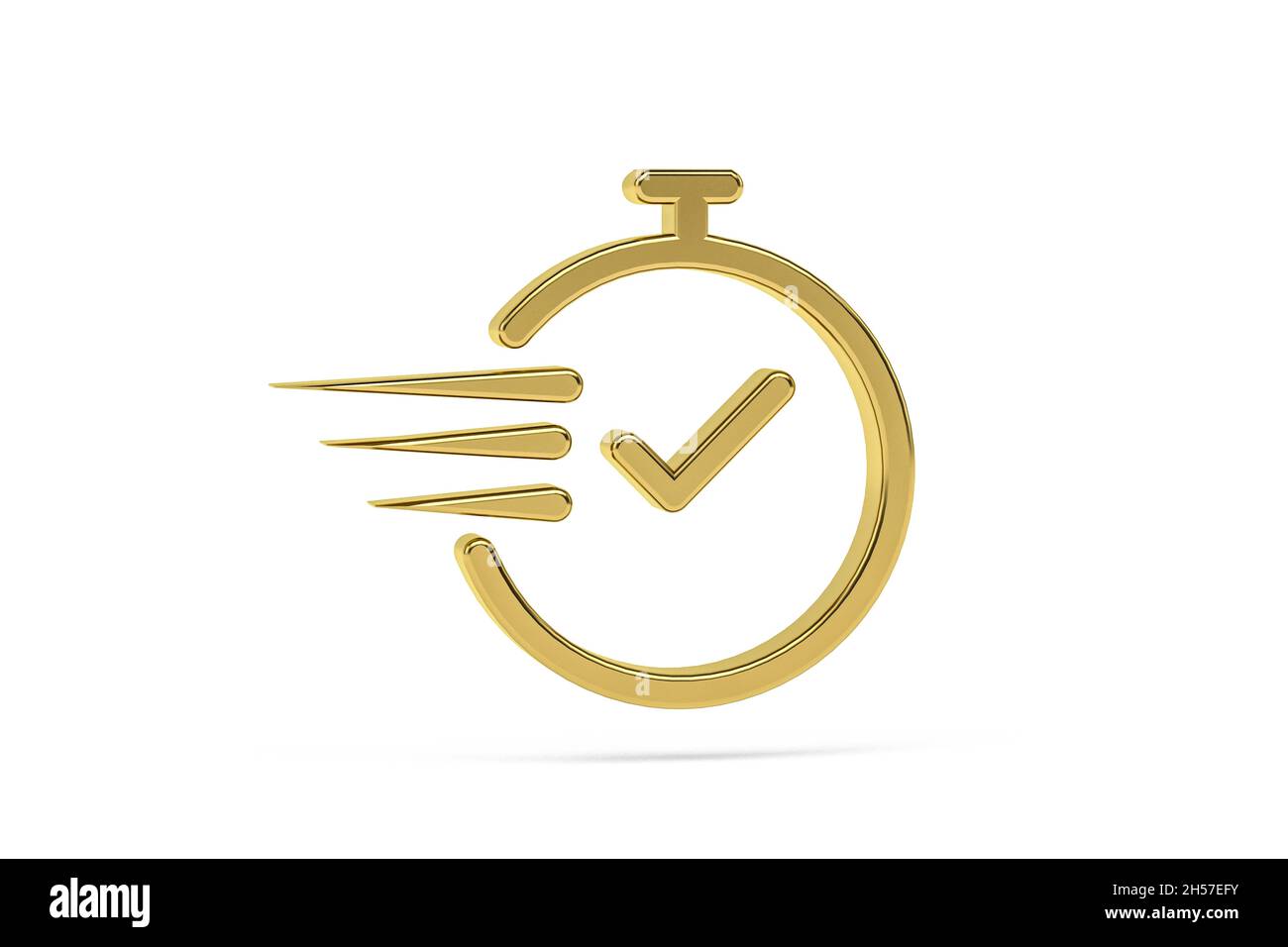 Golden 3d time icon isolated on white background - 3D render Stock ...