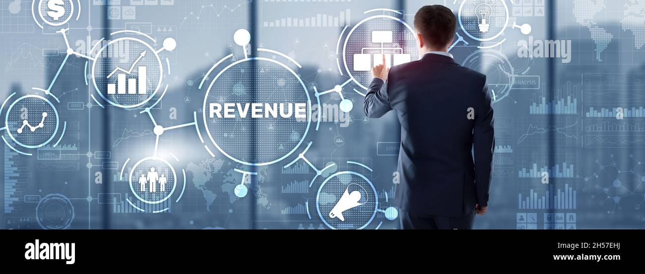 Revenue. Raising income concept. The businessman plans to increase his ...