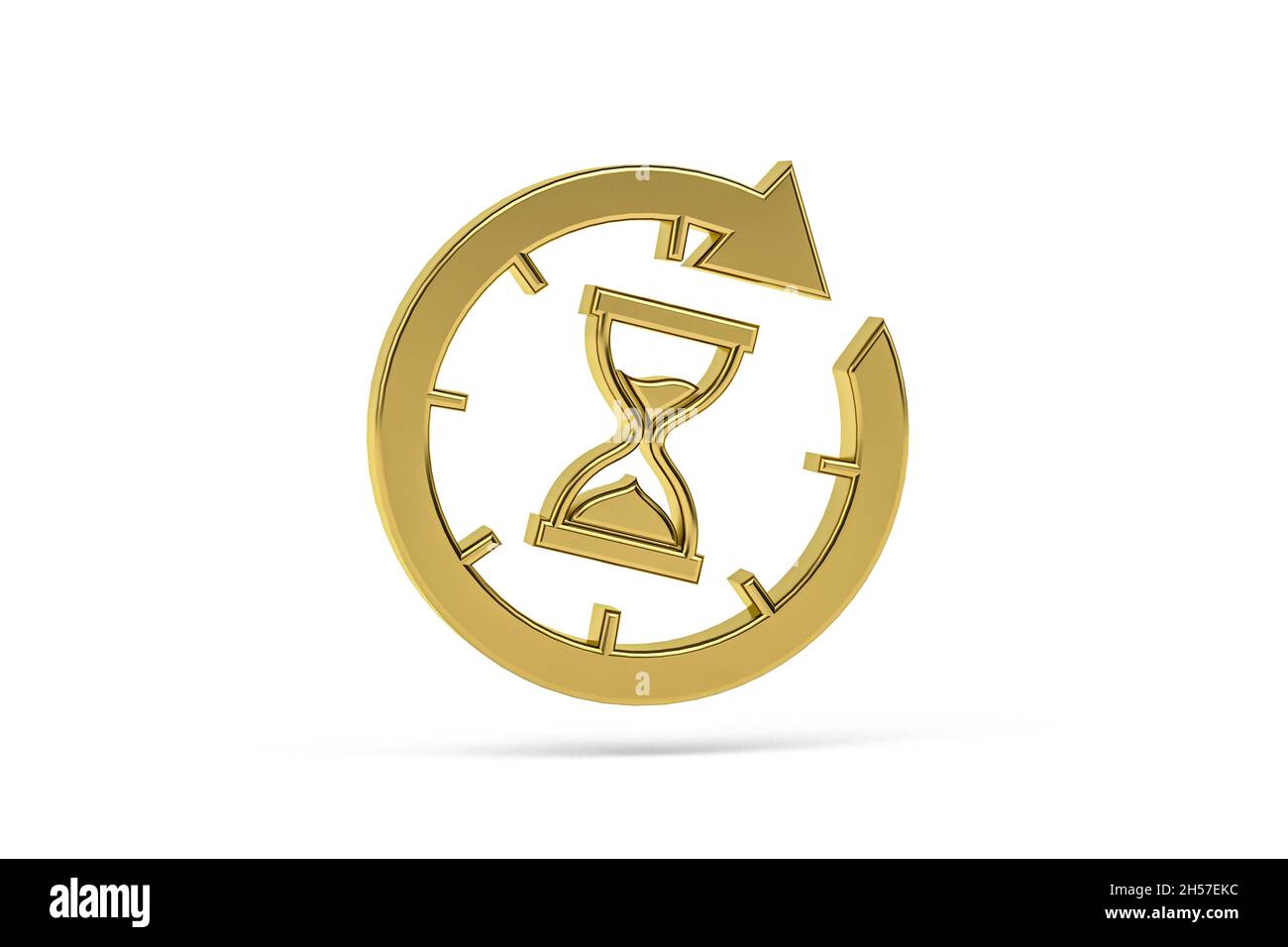 Golden 3d time icon isolated on white background - 3D render Stock ...