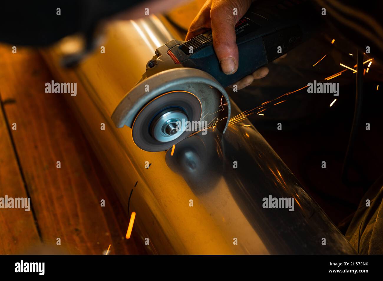 Installation of a chimney to a fireplace, an exit of a smoke from ...