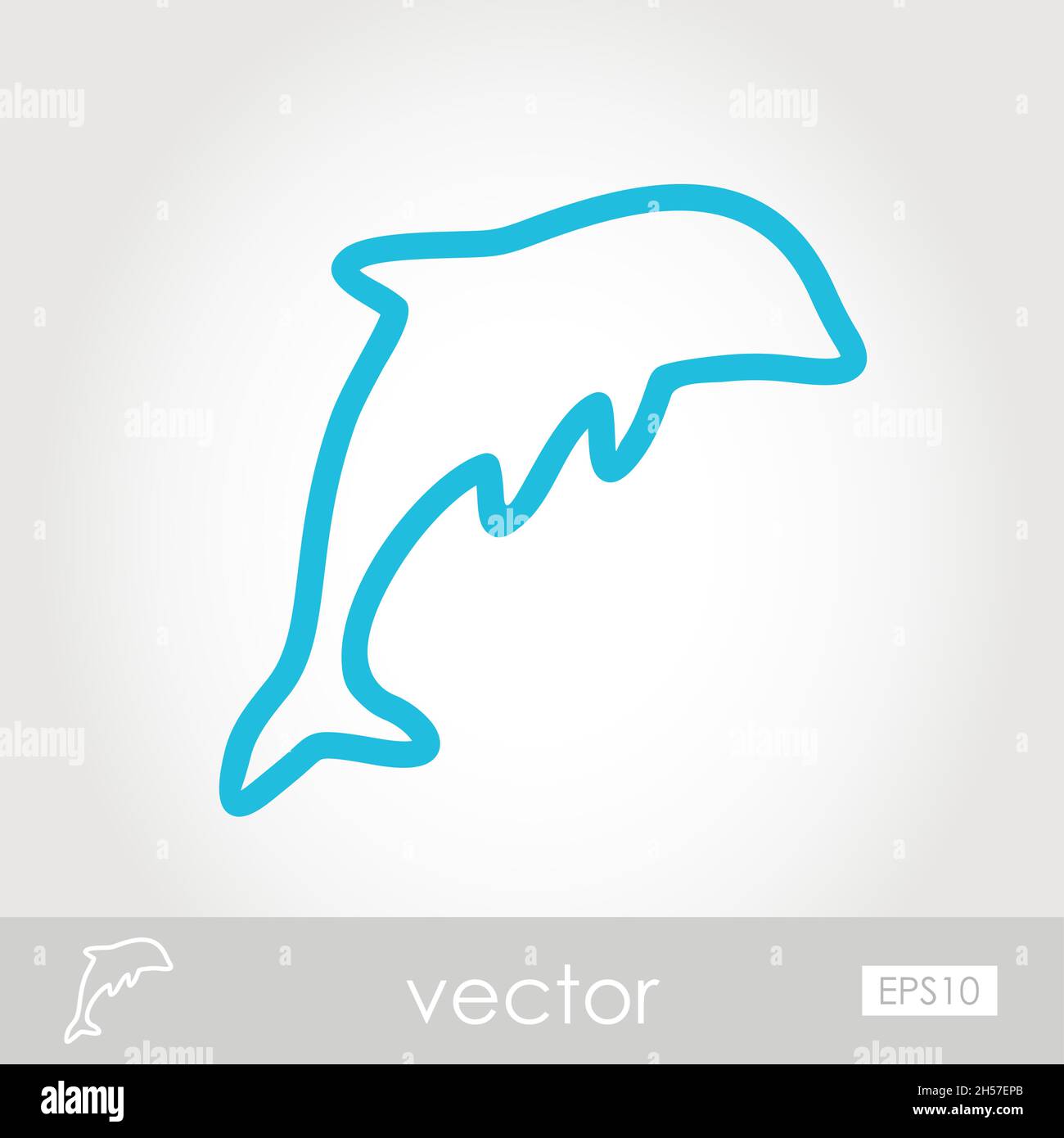 Dolphin vector icon outline silhouette, eps 10 Stock Vector Image & Art ...