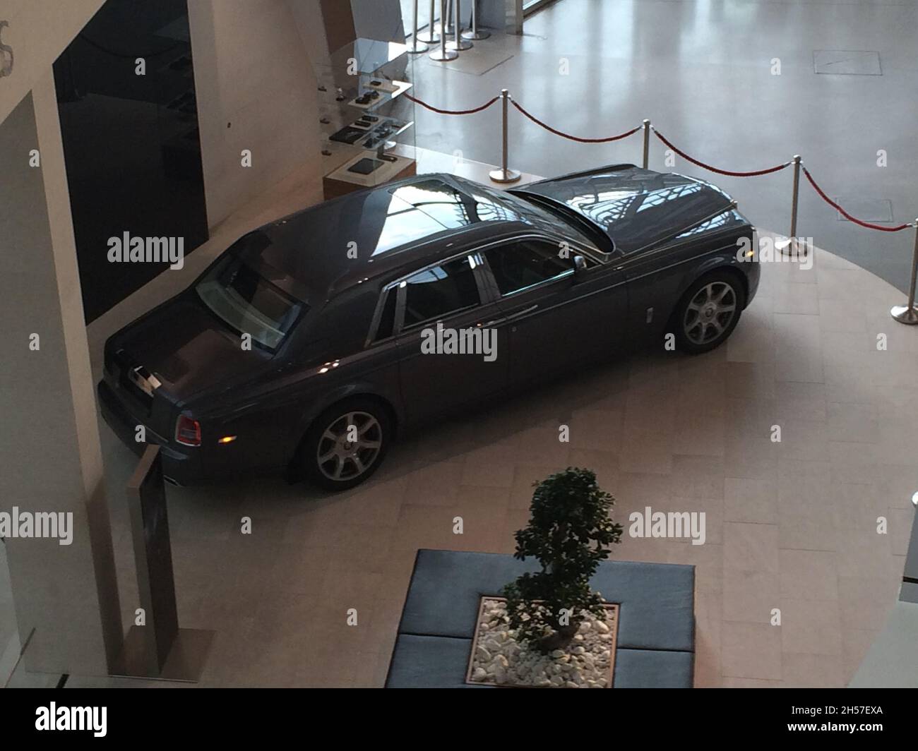 Rolls-Royce Phantom Side view, gray color. On display on Welt, Museum ...